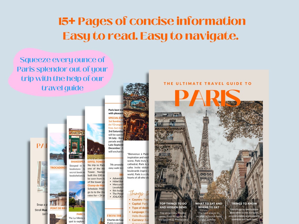 Ultimate Paris Travel Guide for Paris Travel Tips for Travel - Etsy