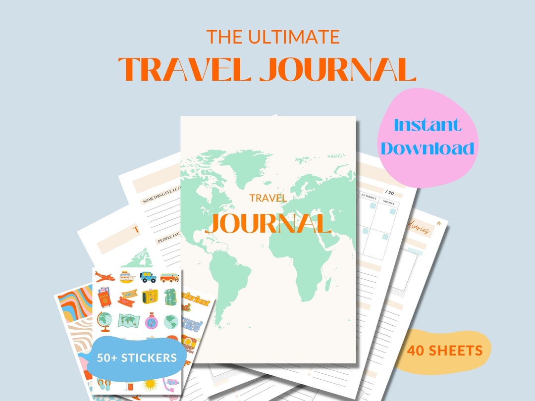 Travel Journal Digital Download Printable Journal Travel Memories ...