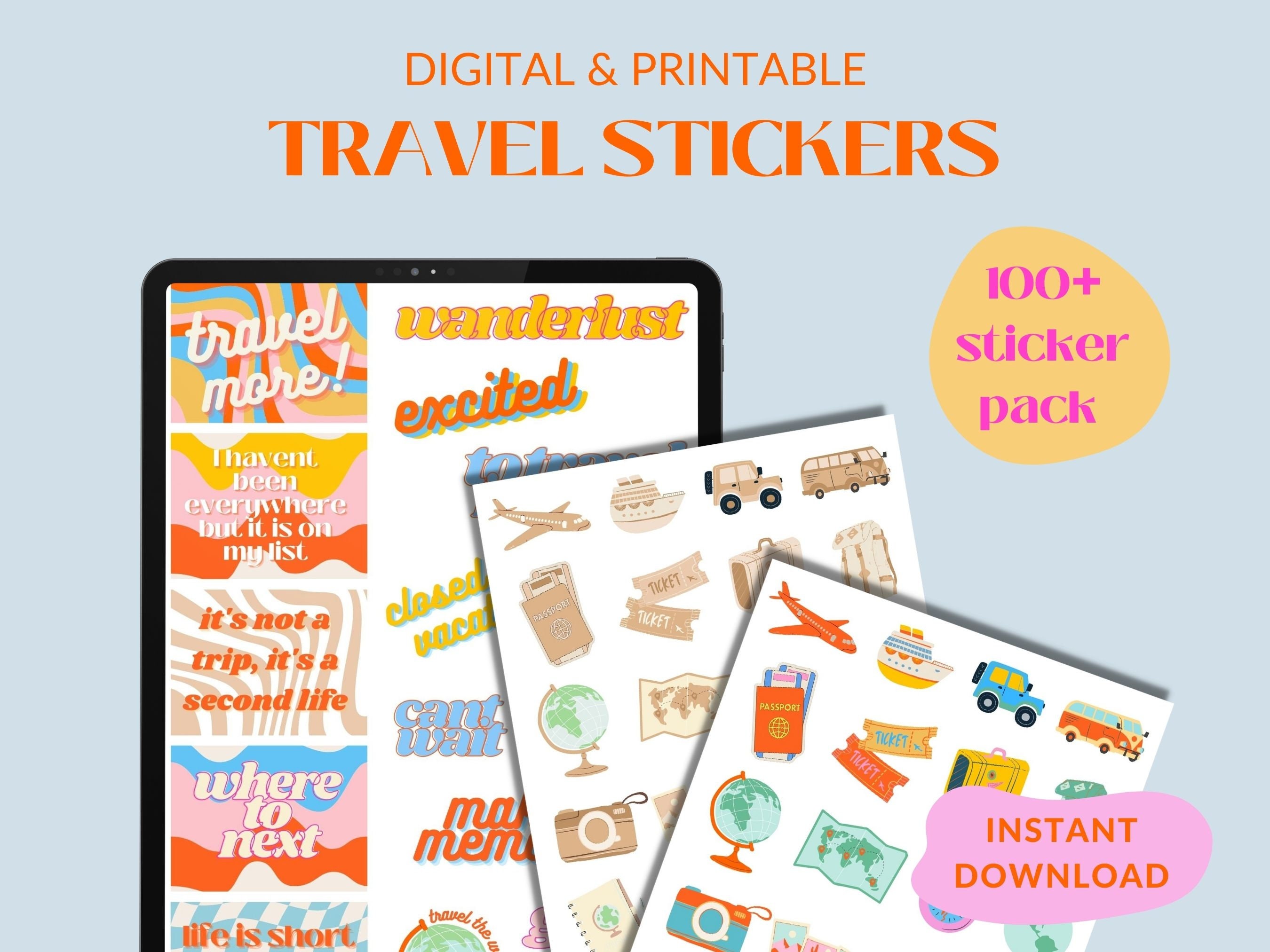 Digital Travel Stickers PNG Travel Digital Stickers Travel - Etsy
