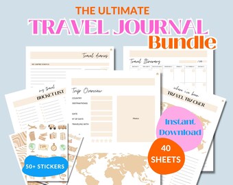 Travel Journal Digital Download Printable Journal Travel Memories ...