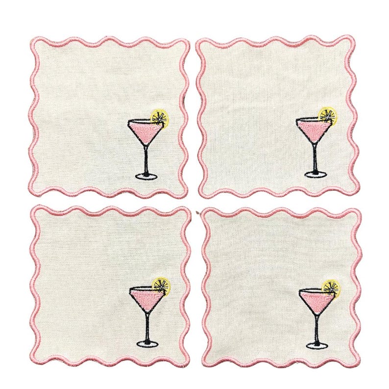 Scalloped Cosmo Cocktail Napkins - Etsy