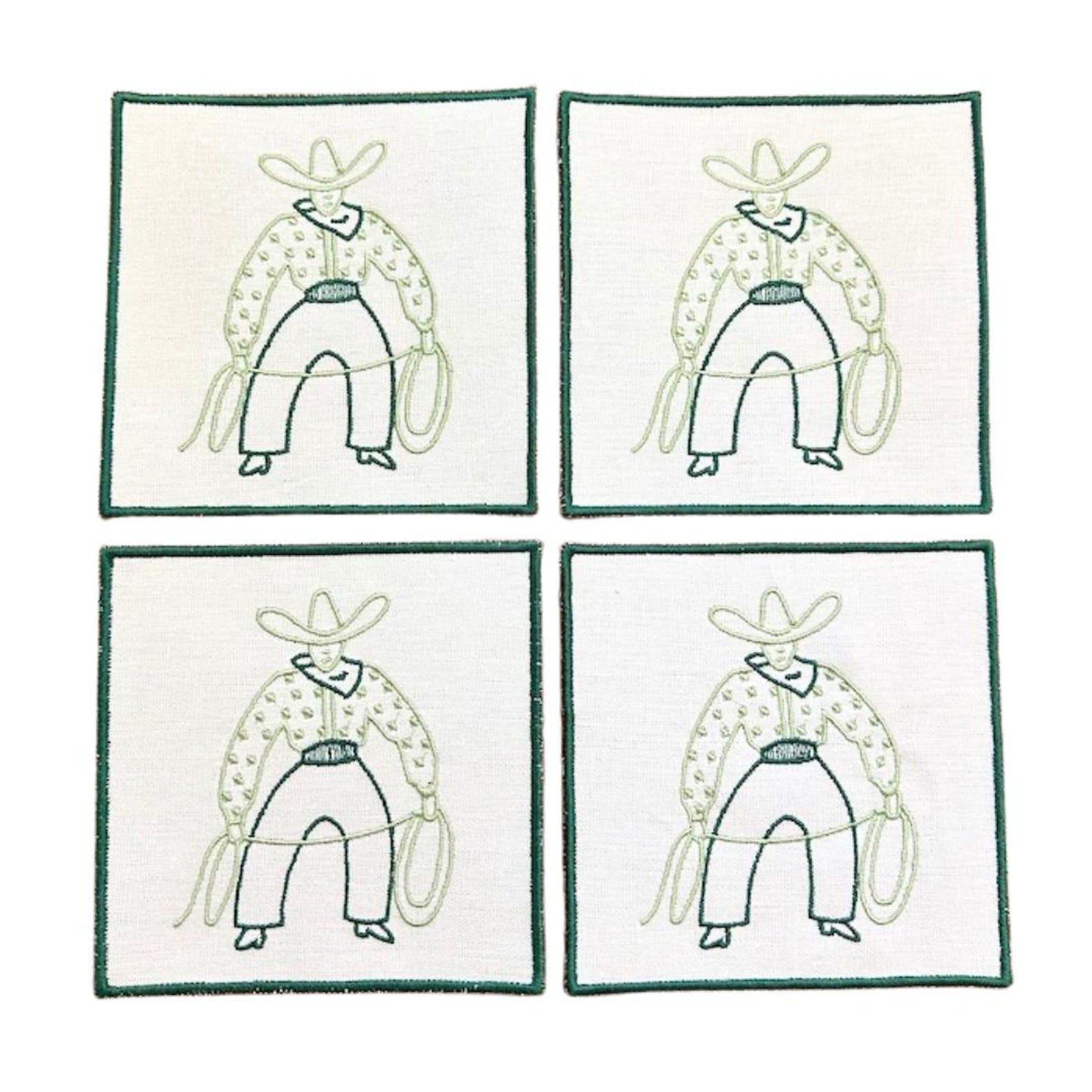 Cowboy Linen Cocktail Napkins - Etsy