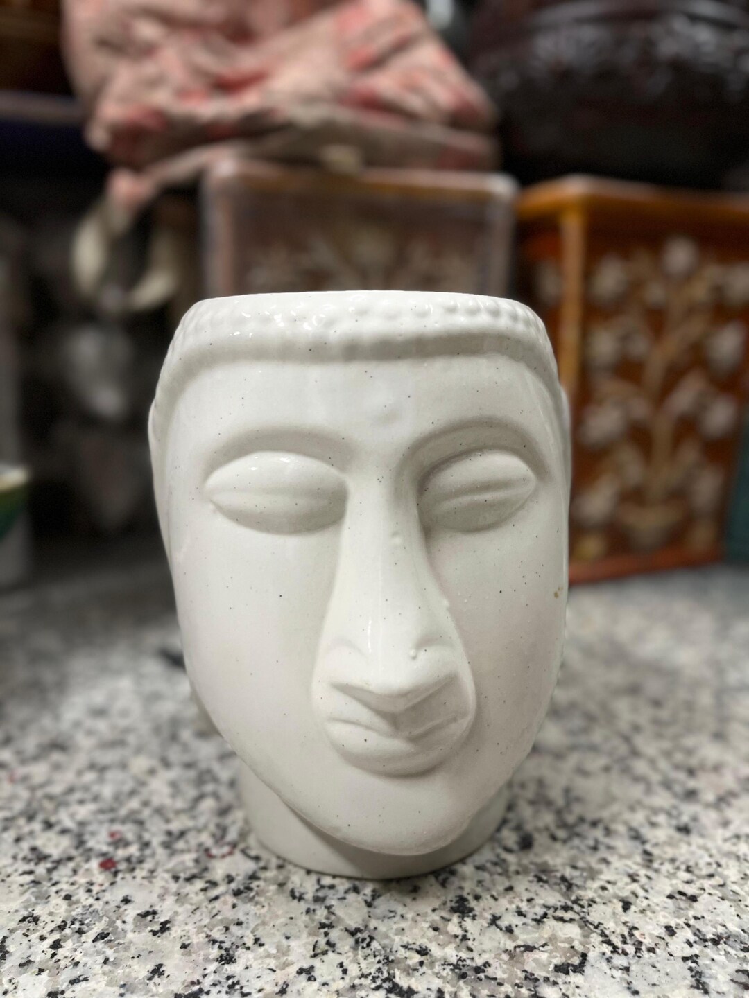 Porcelain Buddha Head Planter, Patio Decor, Spring Home Decor, Plant ...