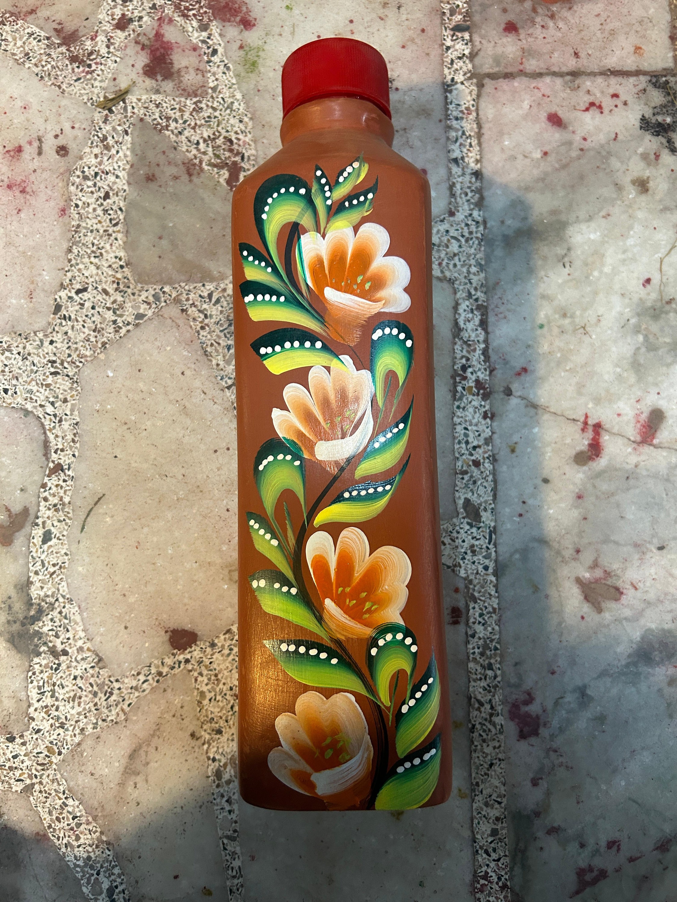 Ancient Rajasthani Bottle Handmade Clay Water Bottle, 500ml/ 100 % Eco ...