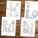 Alphabet Coloring Book Adults Kids Coloring Pages, Grayscale Letter ...