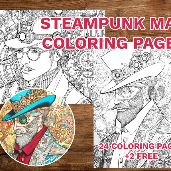 Adult Coloring Pages for Men - Etsy