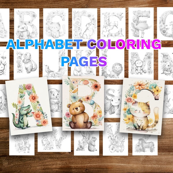 Alphabet Coloring Pages Printable Coloring Sheets Kids Coloring Book ...