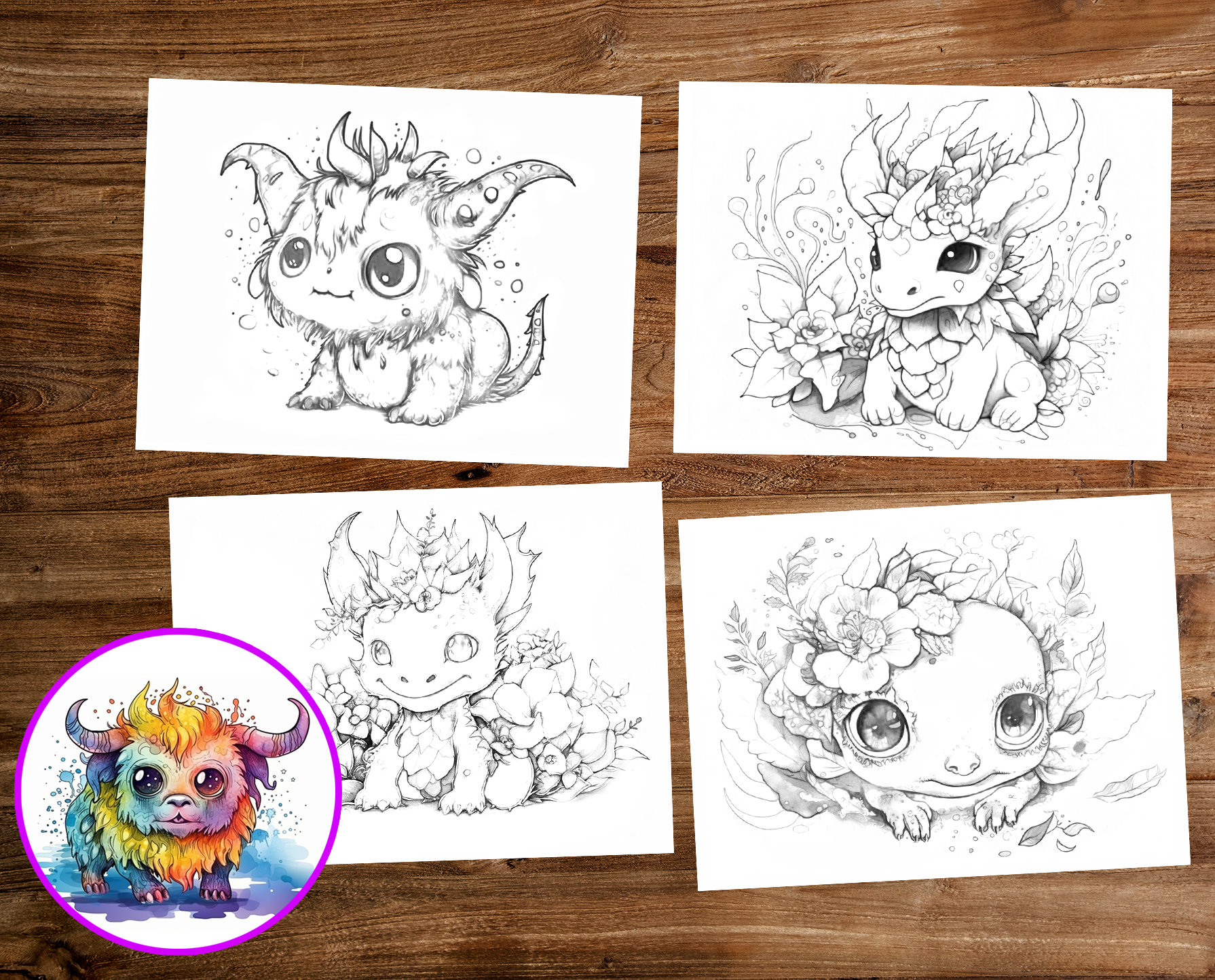 26 Fantastical Critters Creatures Coloring Book Adults Kids Coloring ...