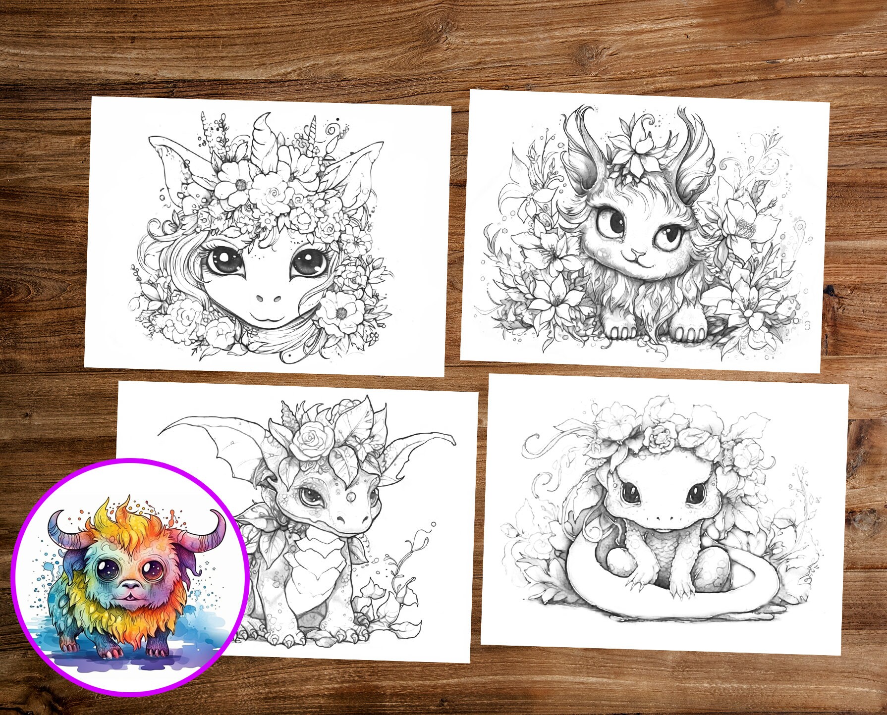 26 Fantastical Critters Creatures Coloring Book Adults Kids Coloring ...