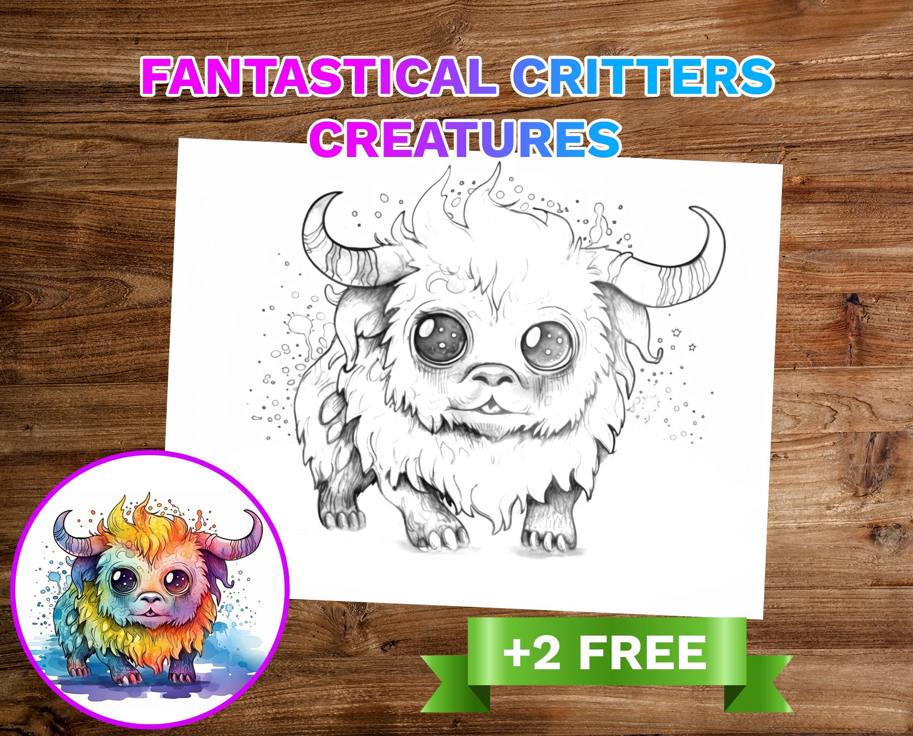 26 Fantastical Critters Creatures Coloring Book Adults Kids Coloring ...
