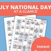 Printable July National Day Calendar | Holiday Tracker at a Glance ...