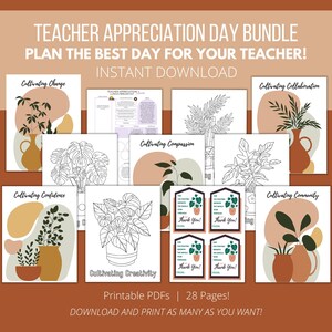National Teacher Appreciation Day Printables, Celebration Planner and ...