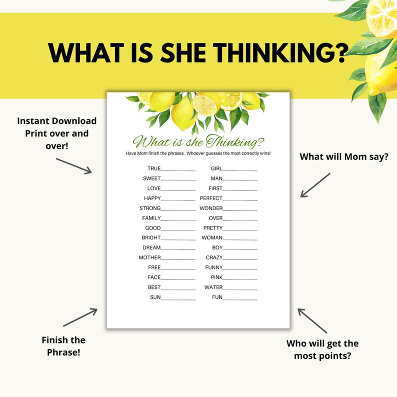 Mother's Day Game | What is She Thinking Quiz | Finish the Phrase Party ...