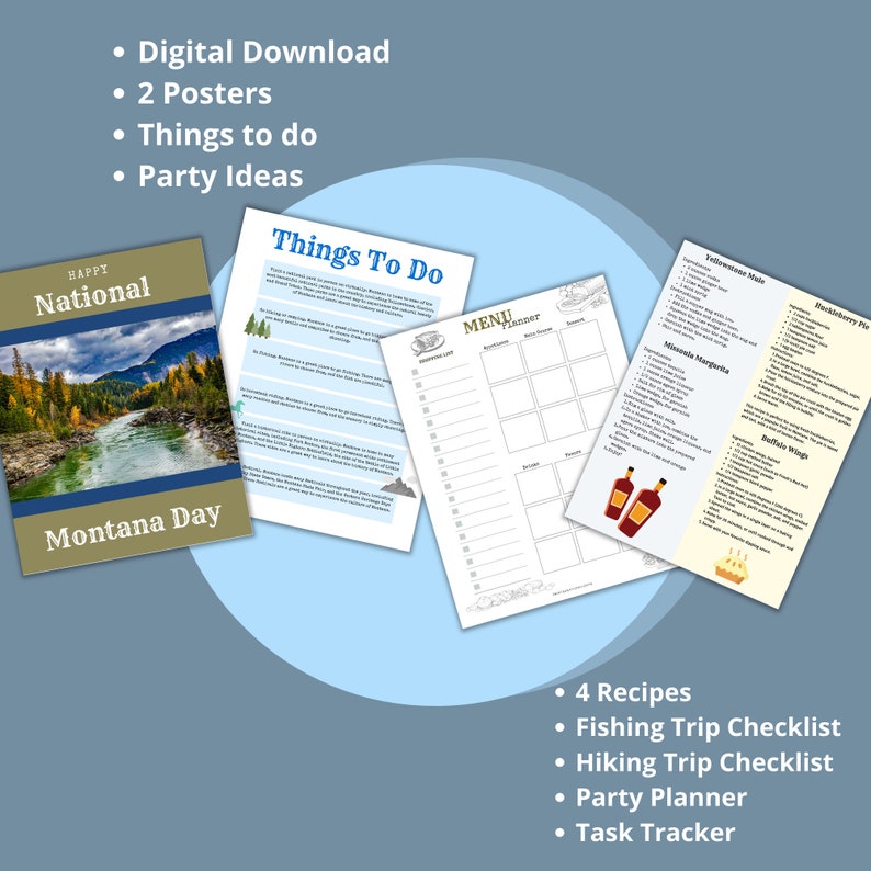 Montana Day Printable Bundle, Planner, Checklists (digital Download) - Etsy