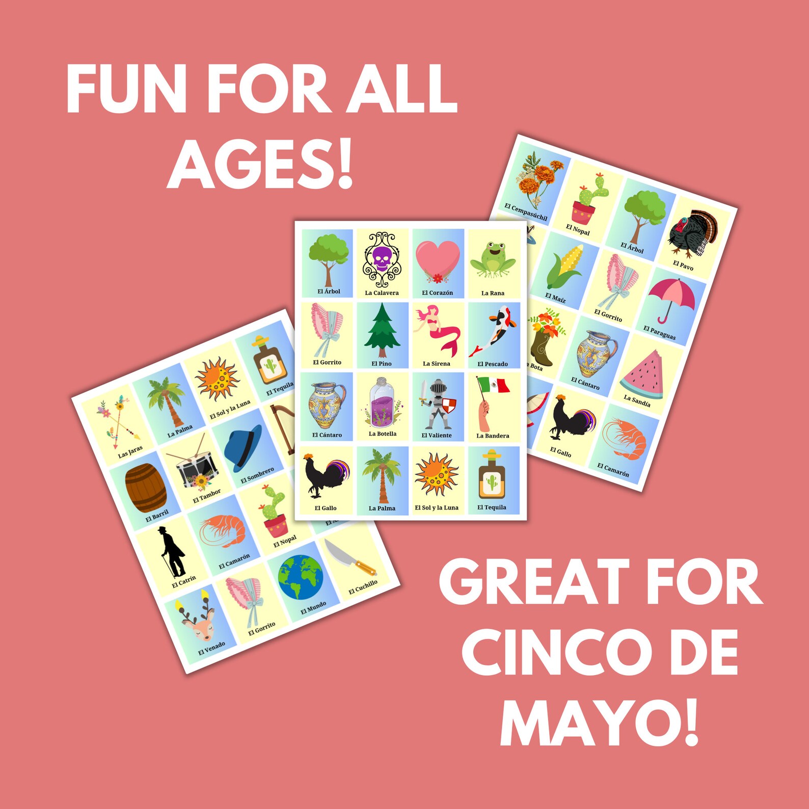 Printable Loteria Game | Mexican Bingo | Digital Download | Cinco De ...
