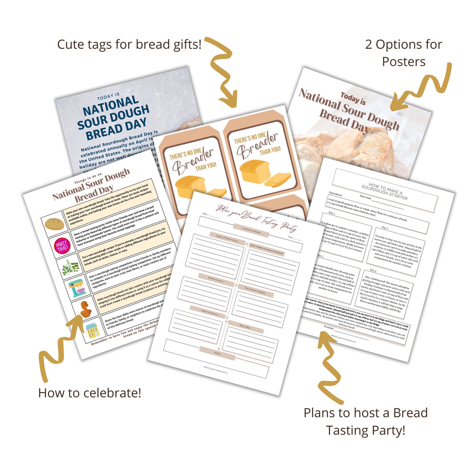 National Sourdough Bread Day Bundle of Printables, Bread Tasting Party ...