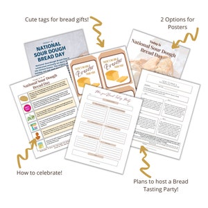 National Sourdough Bread Day Bundle of Printables, Bread Tasting Party ...