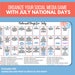 Printable July National Day Calendar | Holiday Tracker at a Glance ...