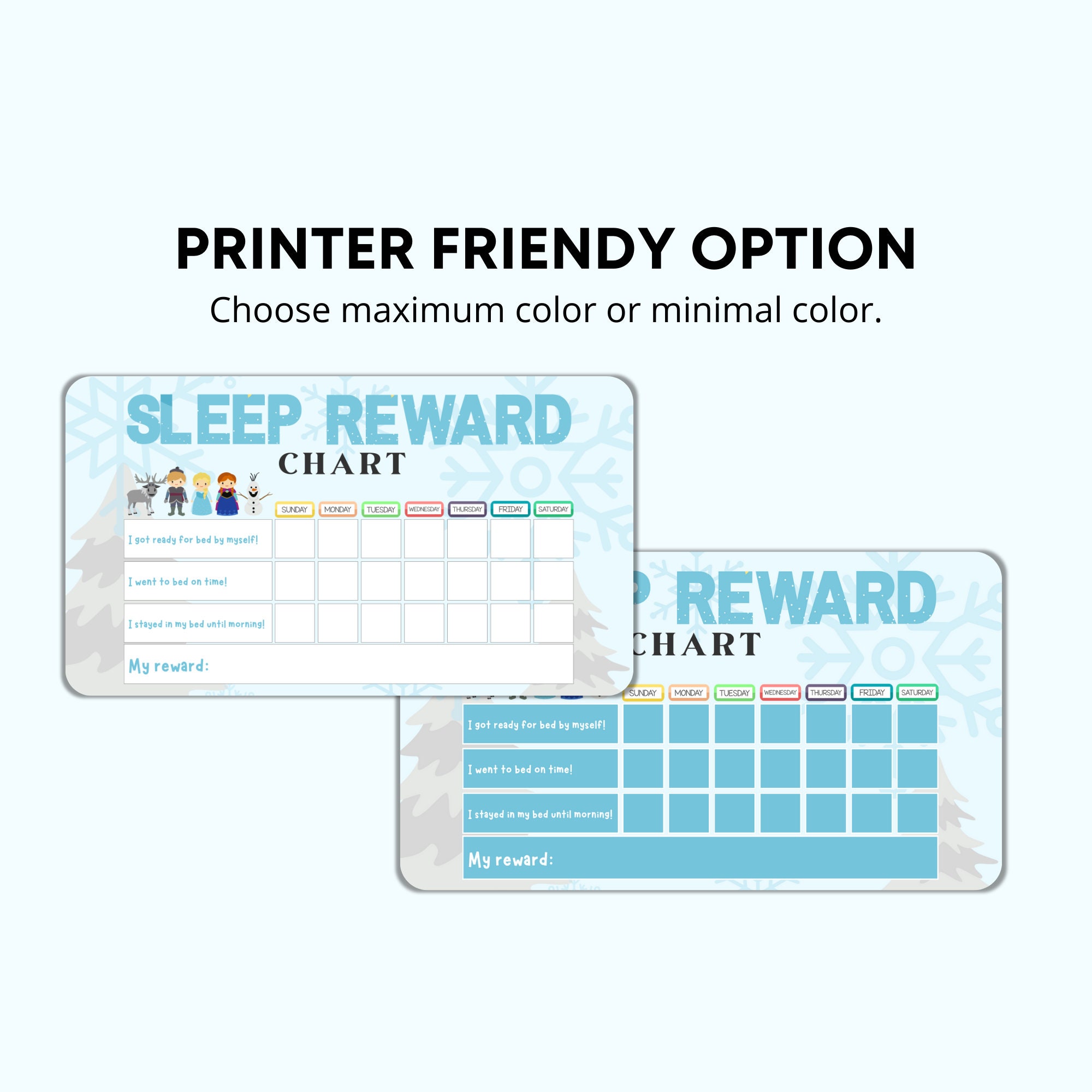 Disney Printable Bedtime Chart