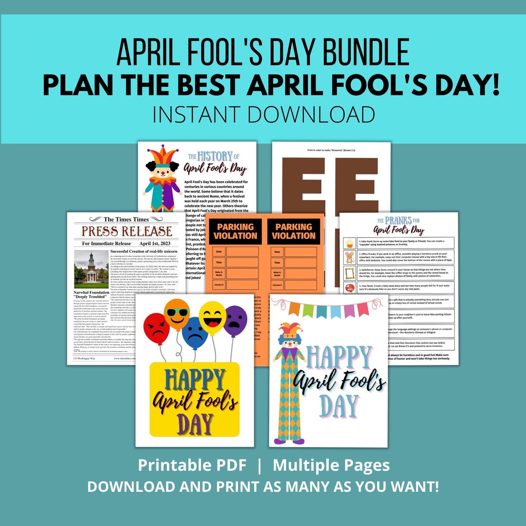 April Fool's Day Activity Bundle | Things to Do | Digital Prints ...