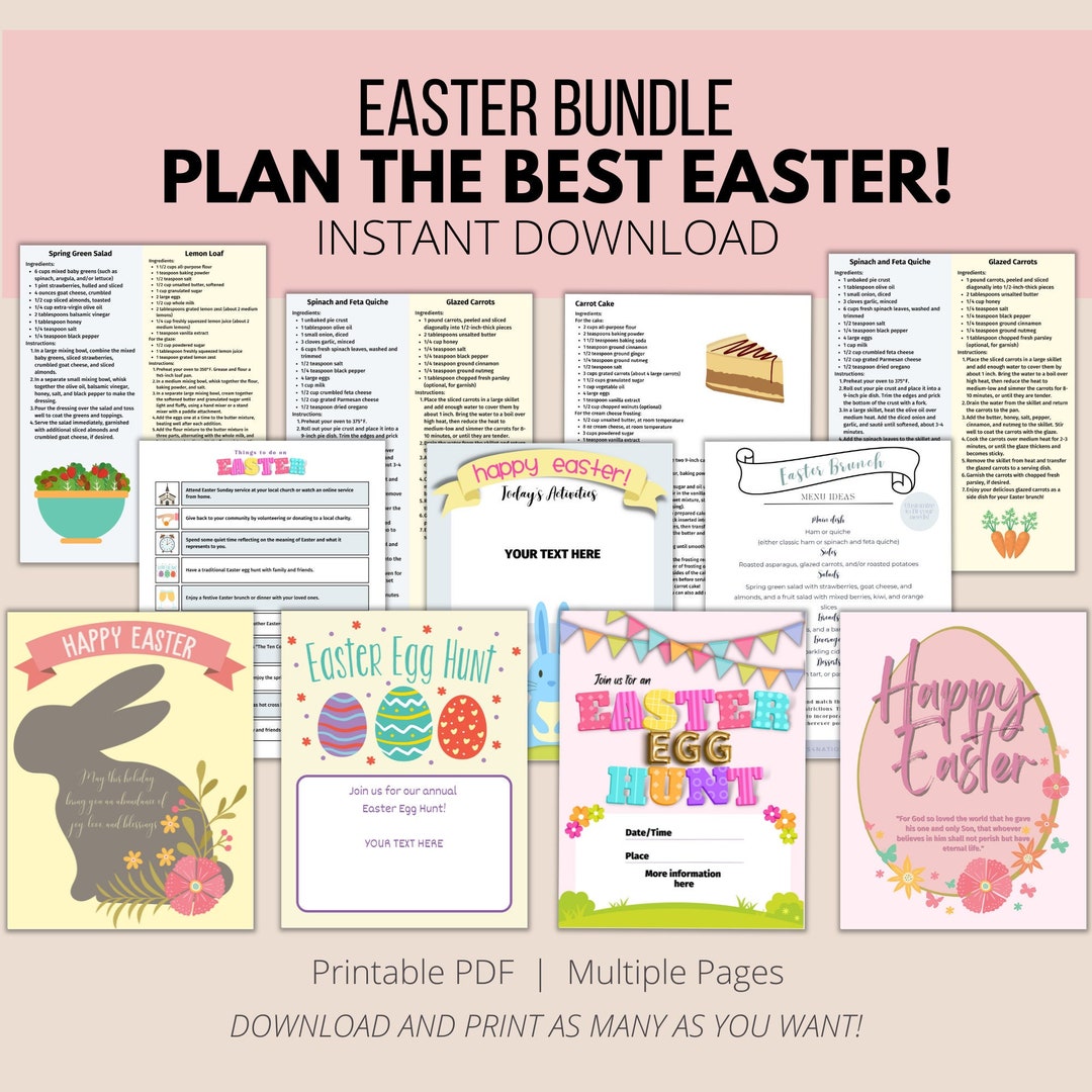 Easter Activity Bundle, Recipes, Decor, Egg Hunt (digital Download) - Etsy