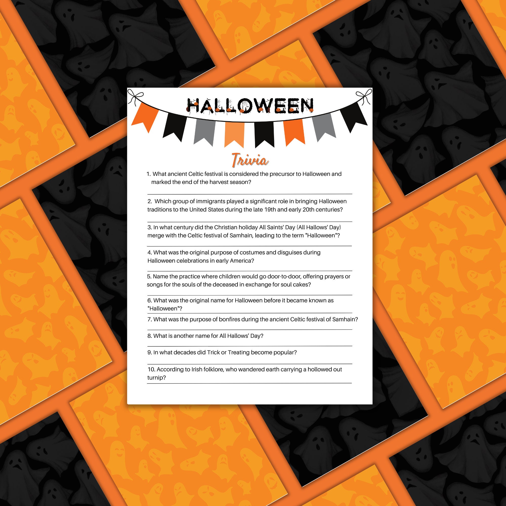 Printable Halloween History, Origin and Trivia Instant Download With ...