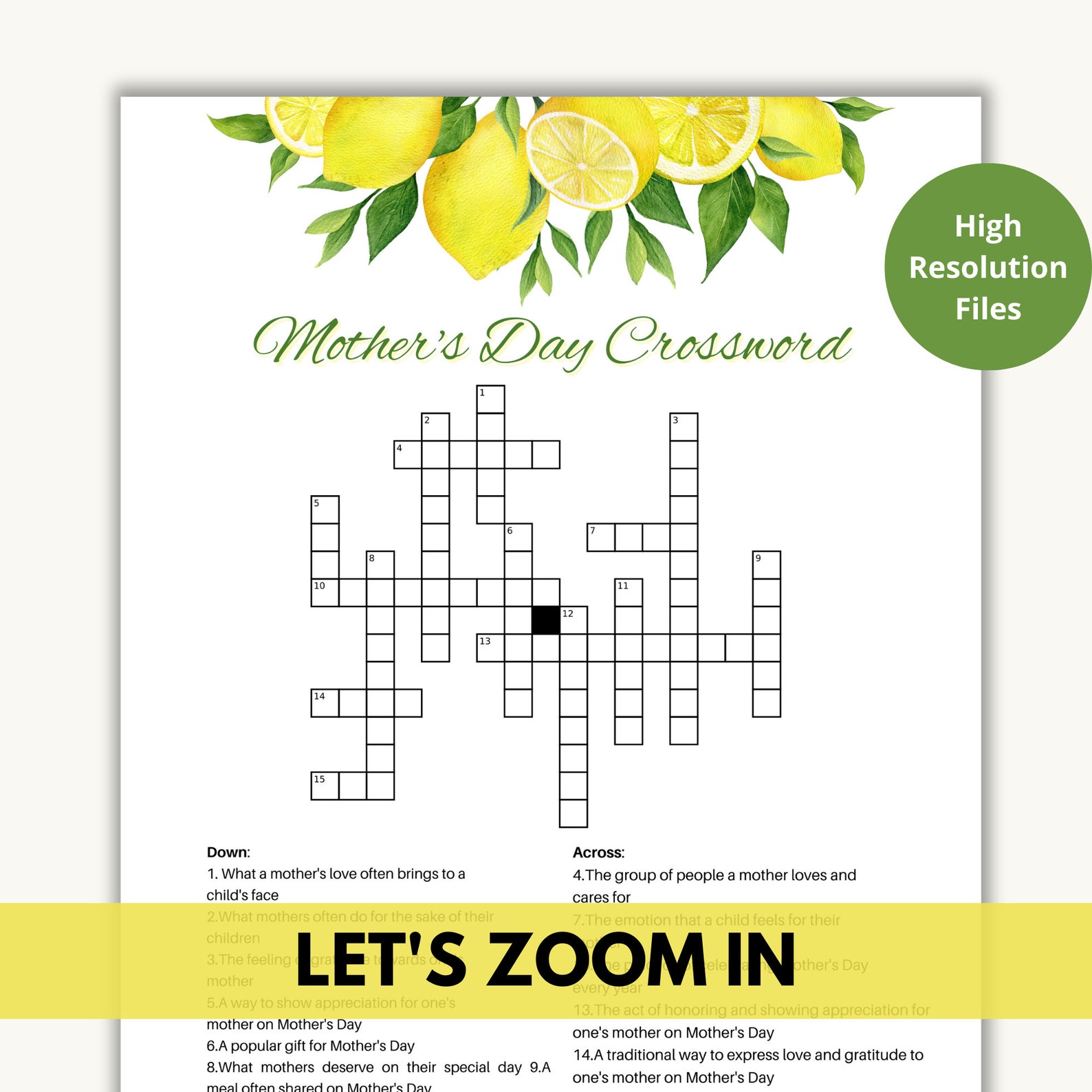 Printable Mother's Day Crossword Puzzle With Answers, Test Your ...