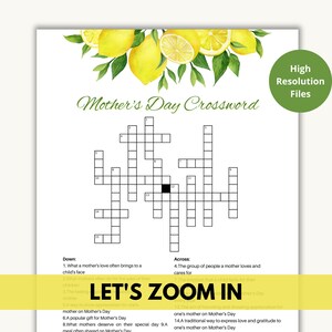 Printable Mother's Day Crossword Puzzle With Answers, Test Your ...