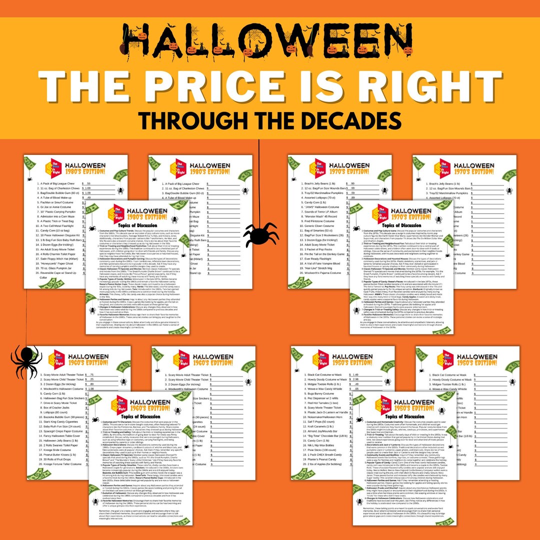 Retro Halloween Price is Right Game Bundle | 4 Decades of Fun | 1950s ...