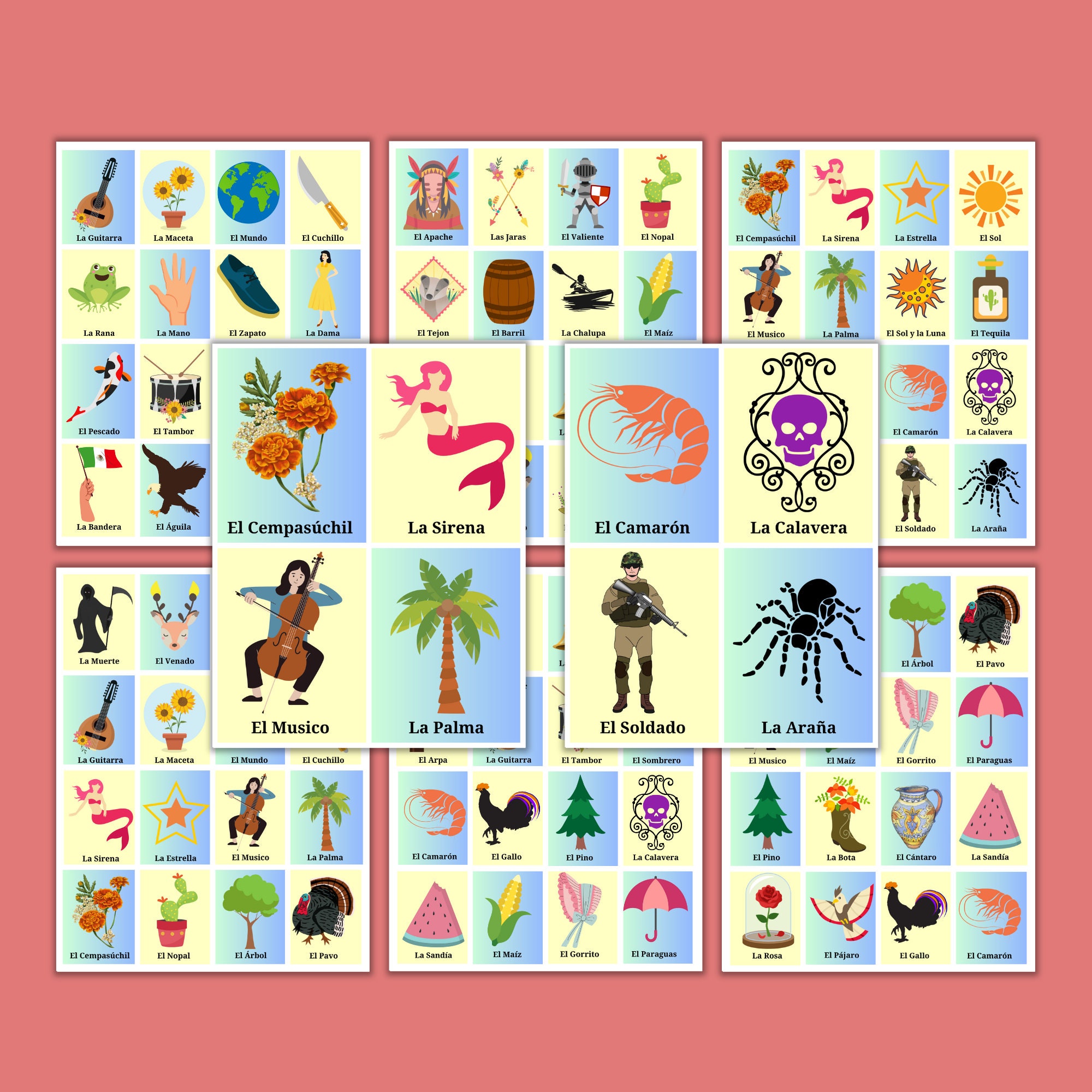 Printable Loteria Game | Mexican Bingo | Digital Download | Cinco De ...