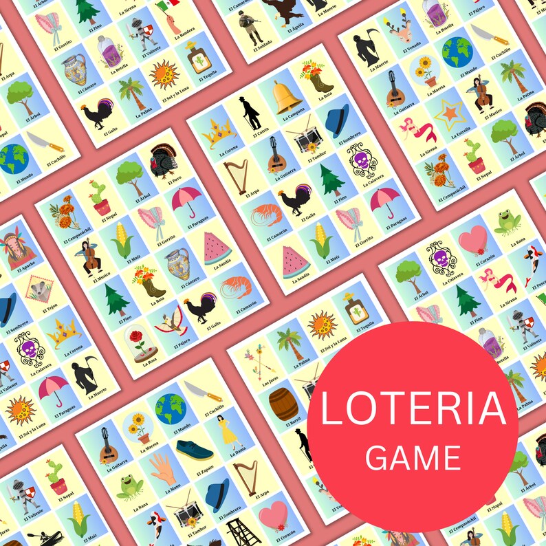 Printable Loteria Game | Mexican Bingo | Digital Download | Cinco De ...