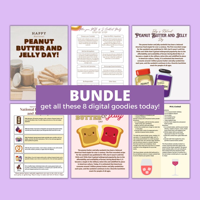 National Peanut Butter and Jelly Day Bundle, Peanut Butter and Jelly ...