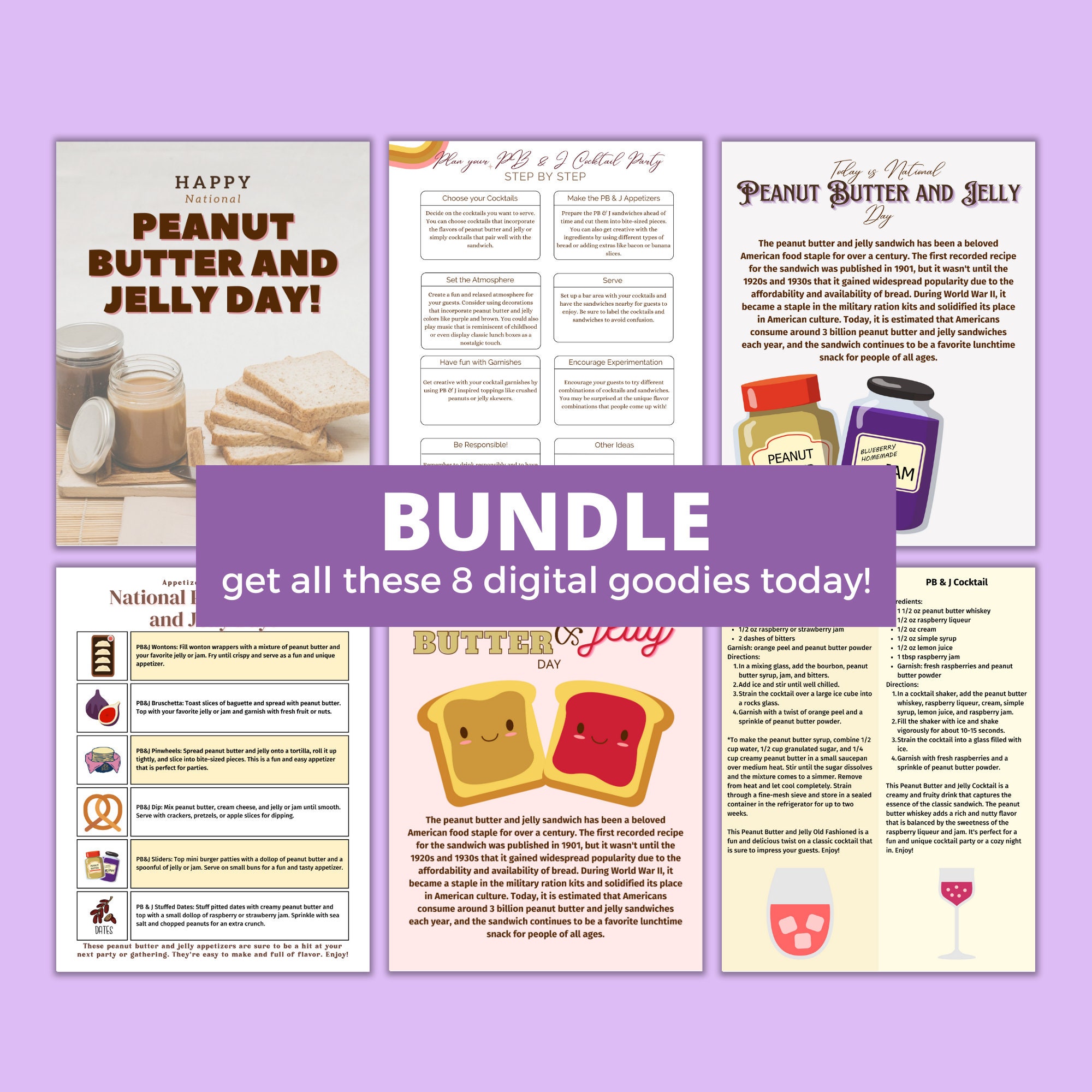 National Peanut Butter and Jelly Day Bundle, Peanut Butter and Jelly ...