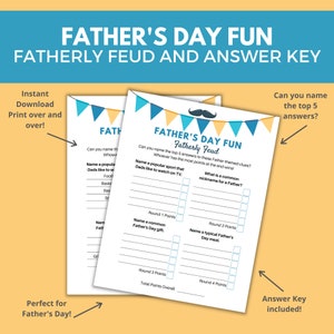Printable Father's Day Game for All Ages | Family Feud Quiz | Friendly ...