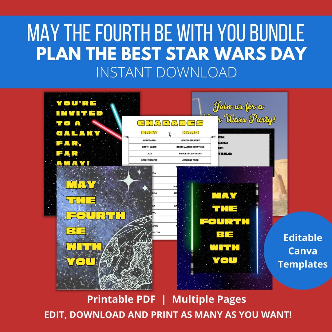 Star Wars Day Planner, DIY May the Fourth Party, Space Themed Event ...