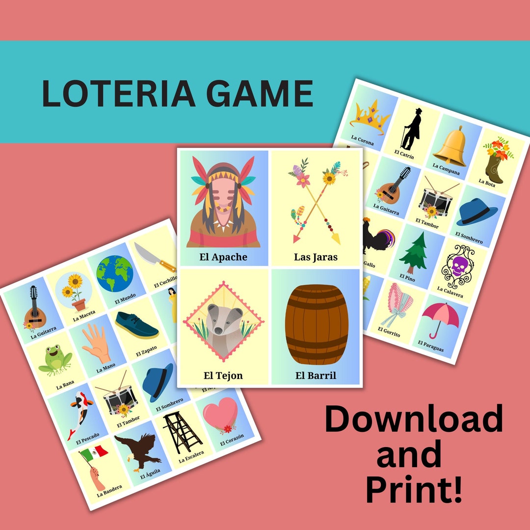 Printable Loteria Game | Mexican Bingo | Digital Download | Cinco De ...