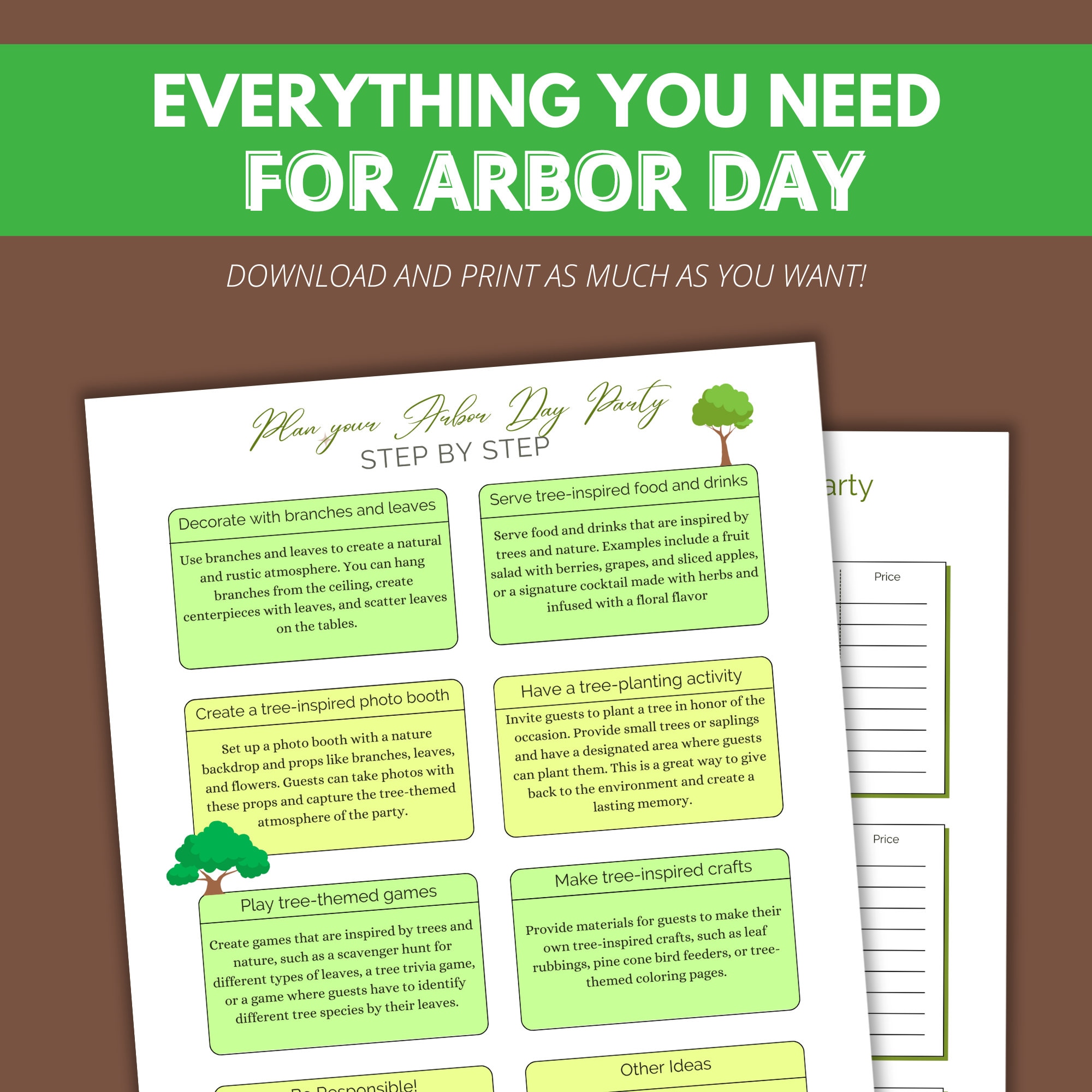 Arbor Day Celebration Printable Bundle, Tree-themed Party, Arbor Day ...