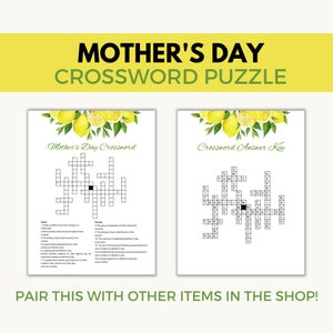 Printable Mother's Day Crossword Puzzle With Answers, Test Your ...