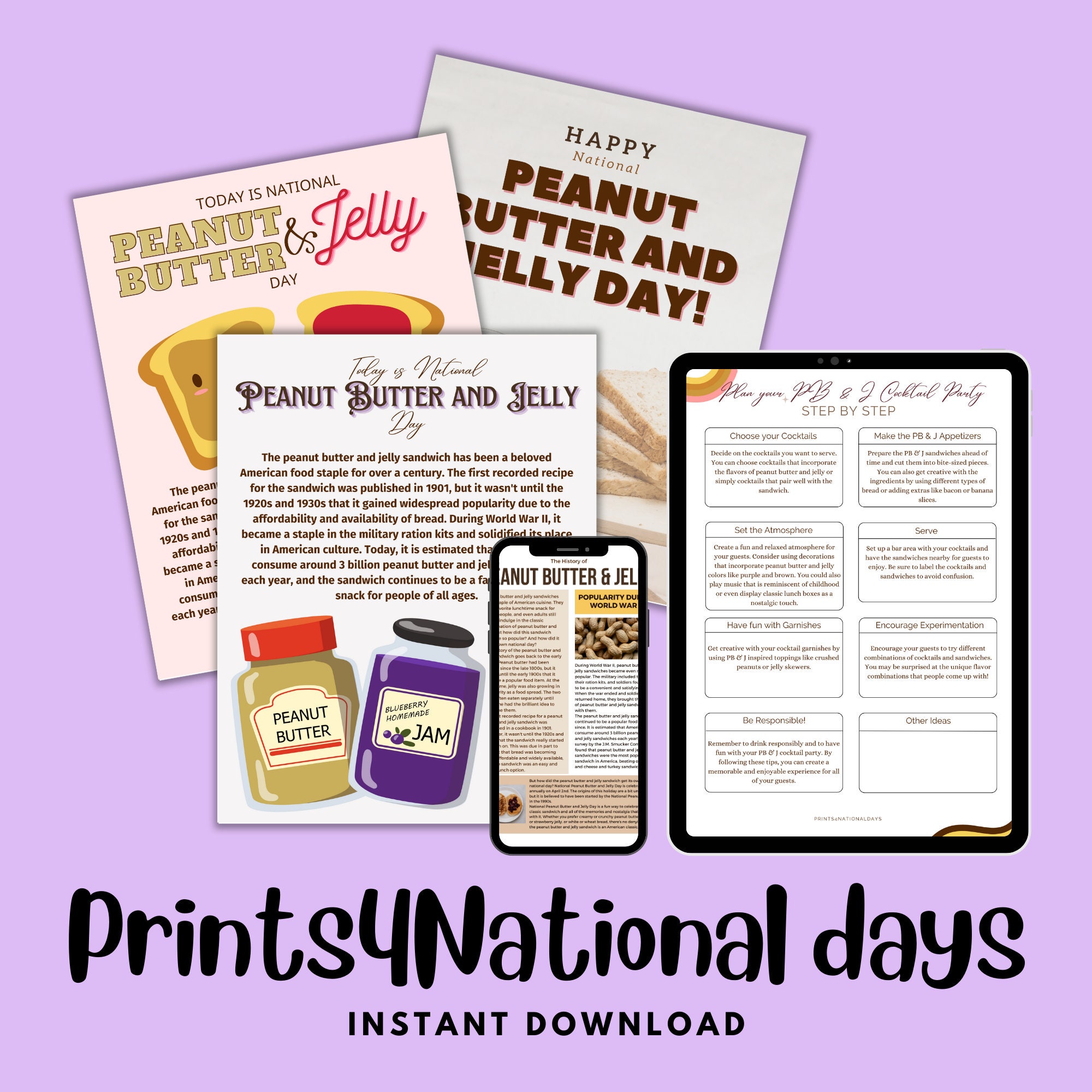 National Peanut Butter and Jelly Day Bundle, Peanut Butter and Jelly ...
