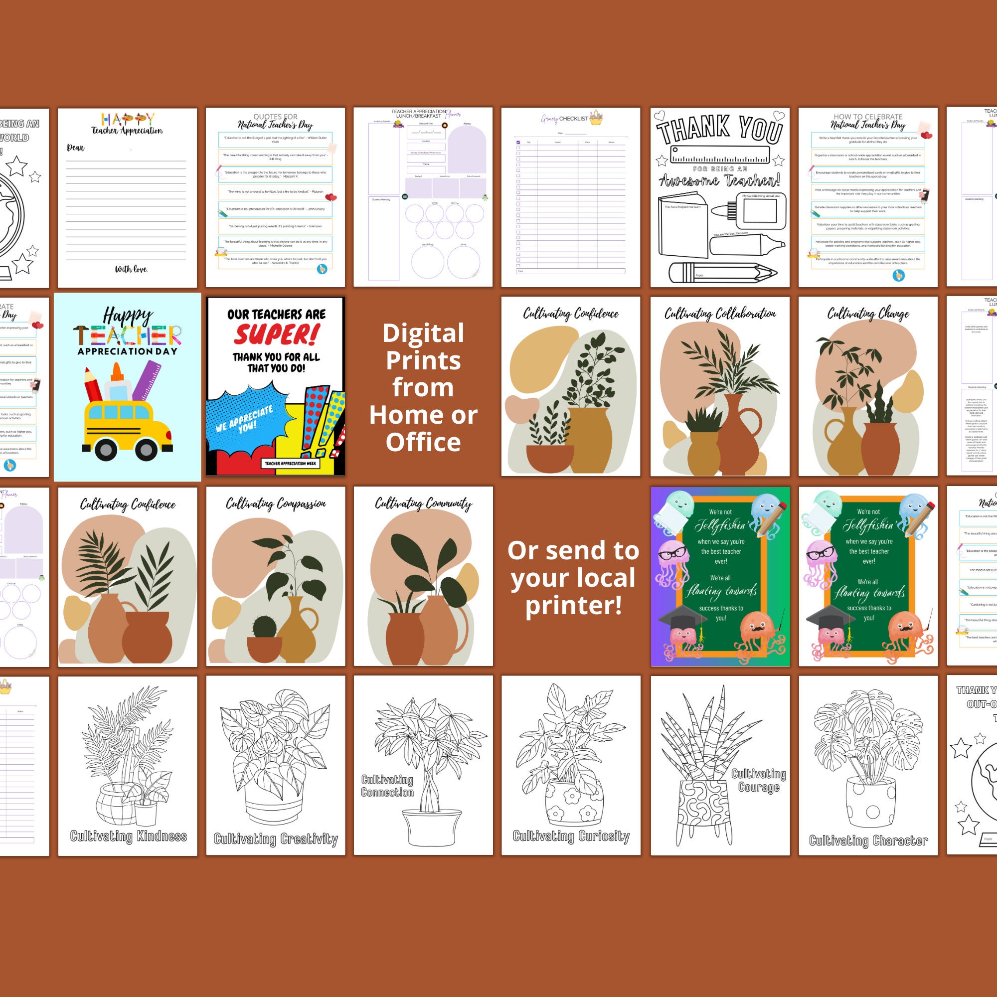 National Teacher Appreciation Day Printables, Celebration Planner and ...