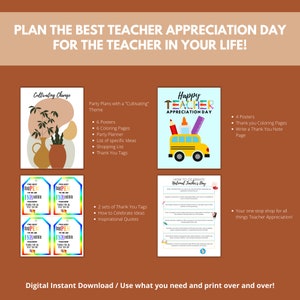 National Teacher Appreciation Day Printables, Celebration Planner and ...