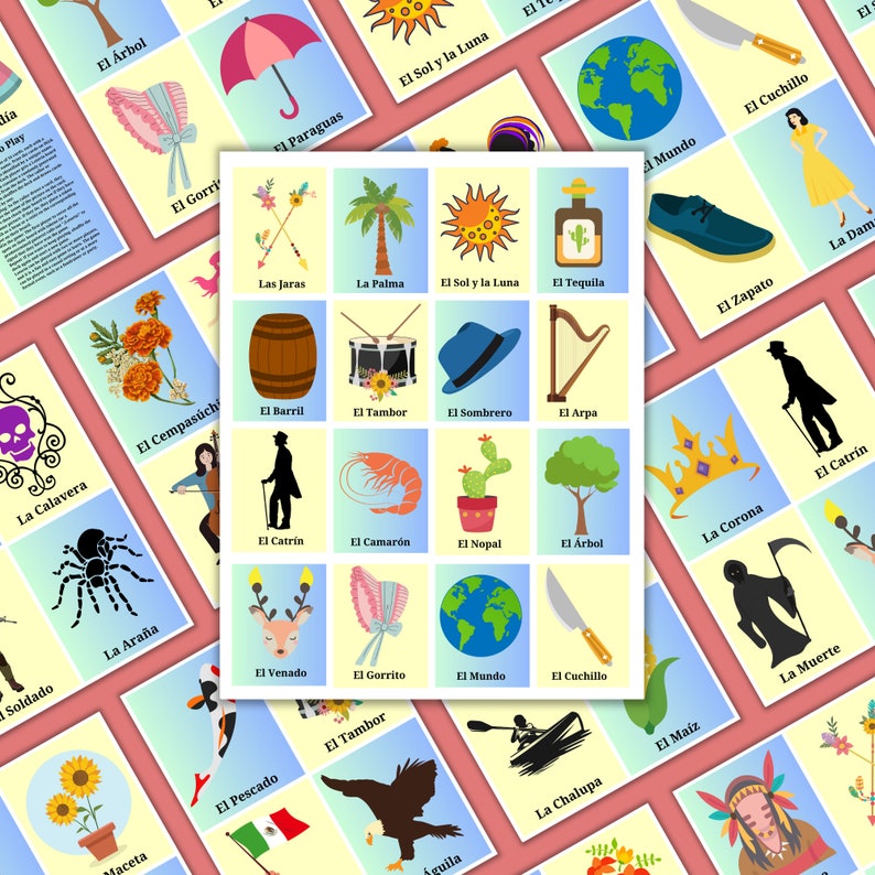 Printable Loteria Game | Mexican Bingo | Digital Download | Cinco De ...