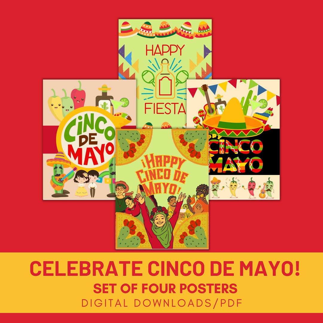 Cinco De Mayo Decorative Posters, Flyers for Bulletin Boards, Original ...