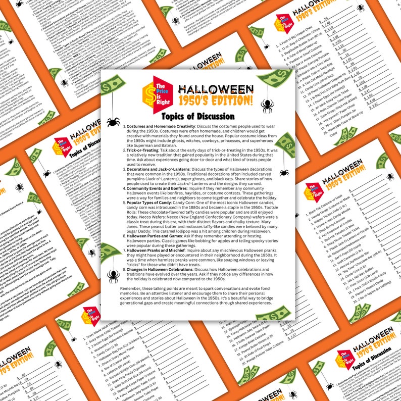 Retro Halloween Price is Right Game Bundle | 4 Decades of Fun | 1950s ...