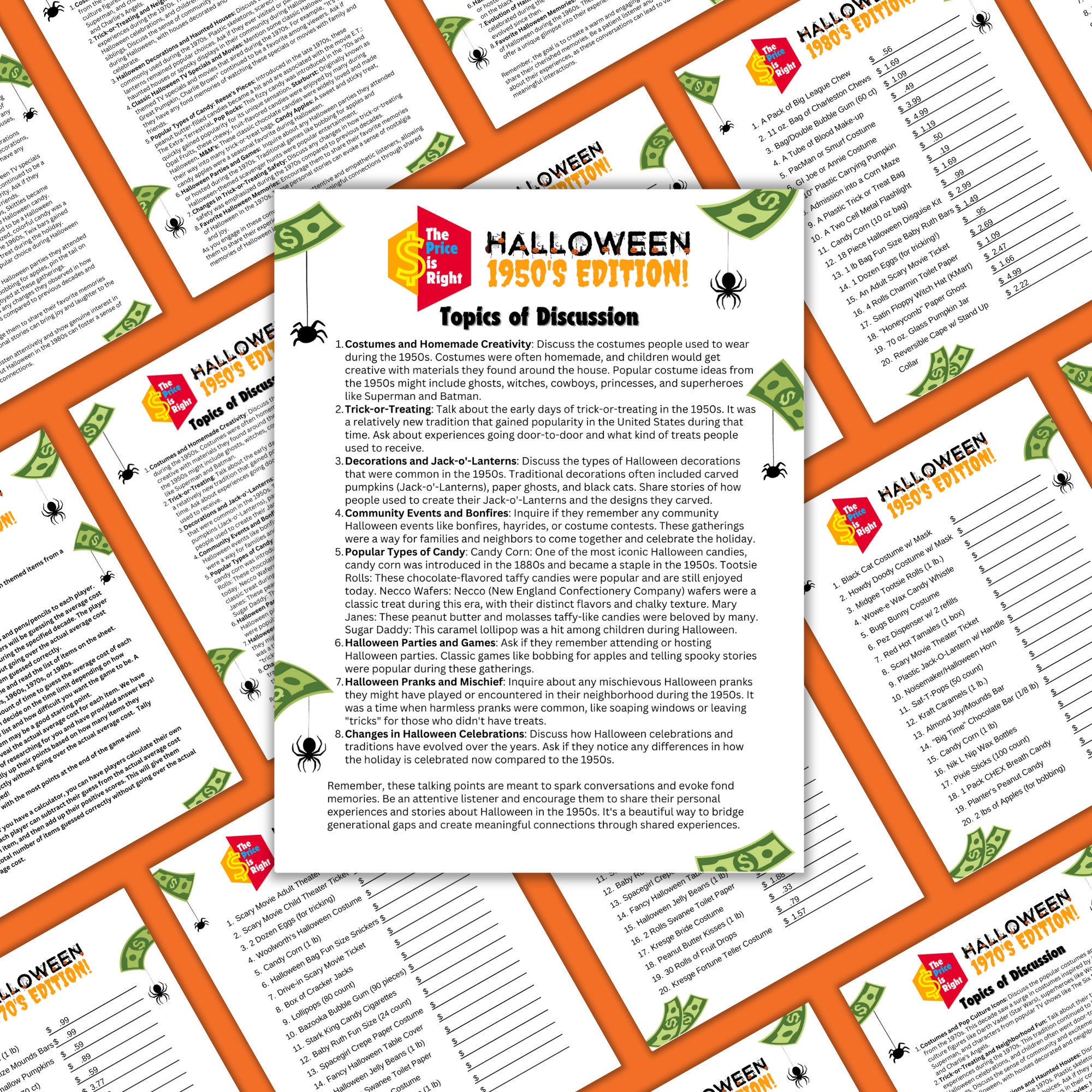Retro Halloween Price is Right Game | 1950s-1980s Party (instant ...