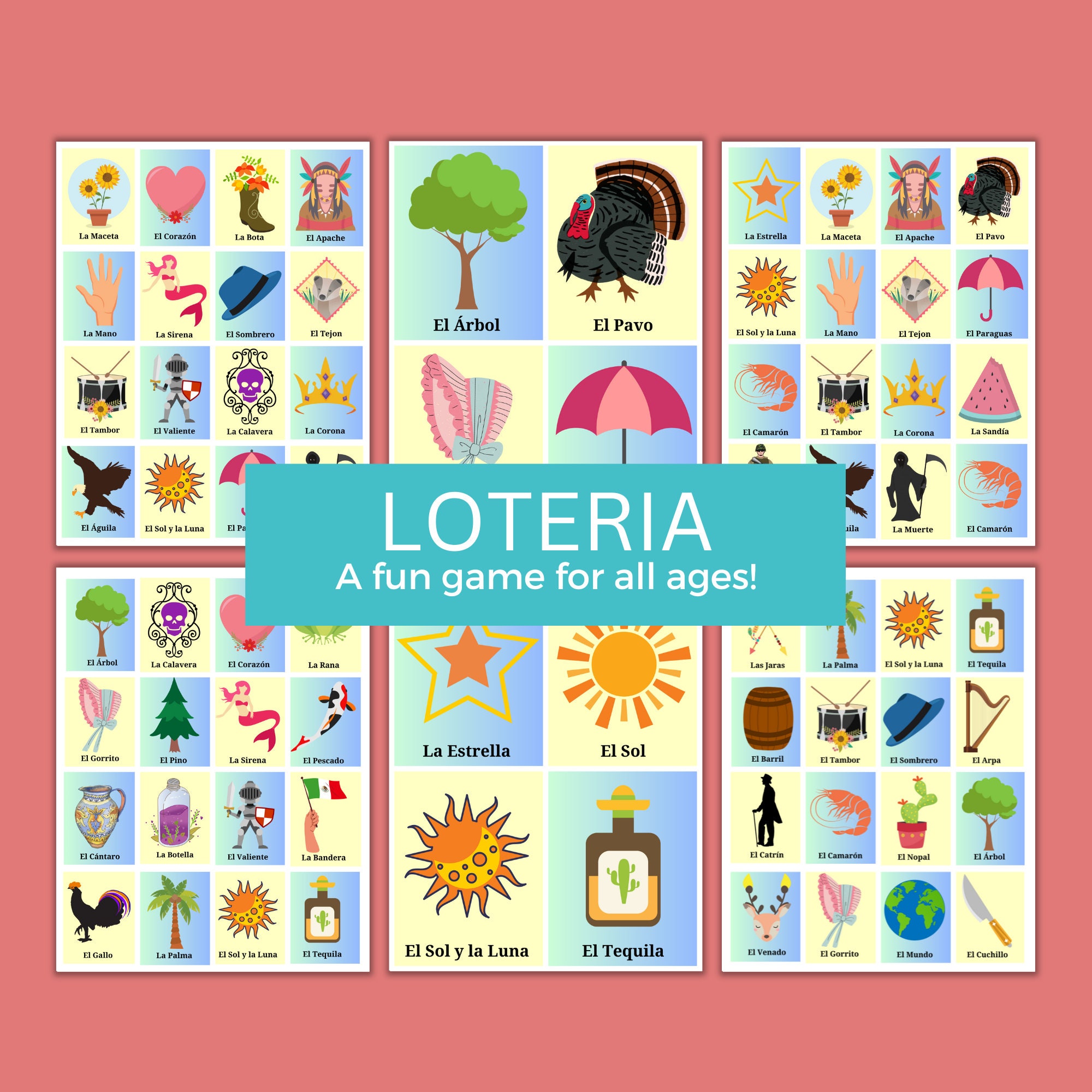 Printable Loteria Game | Mexican Bingo | Digital Download | Cinco De ...