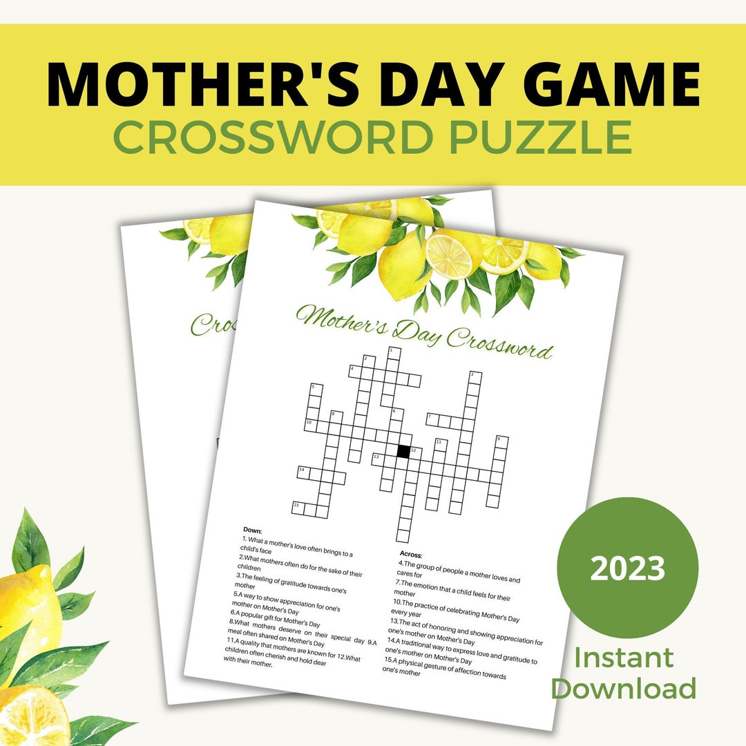 Printable Mother's Day Crossword Puzzle With Answers, Test Your ...