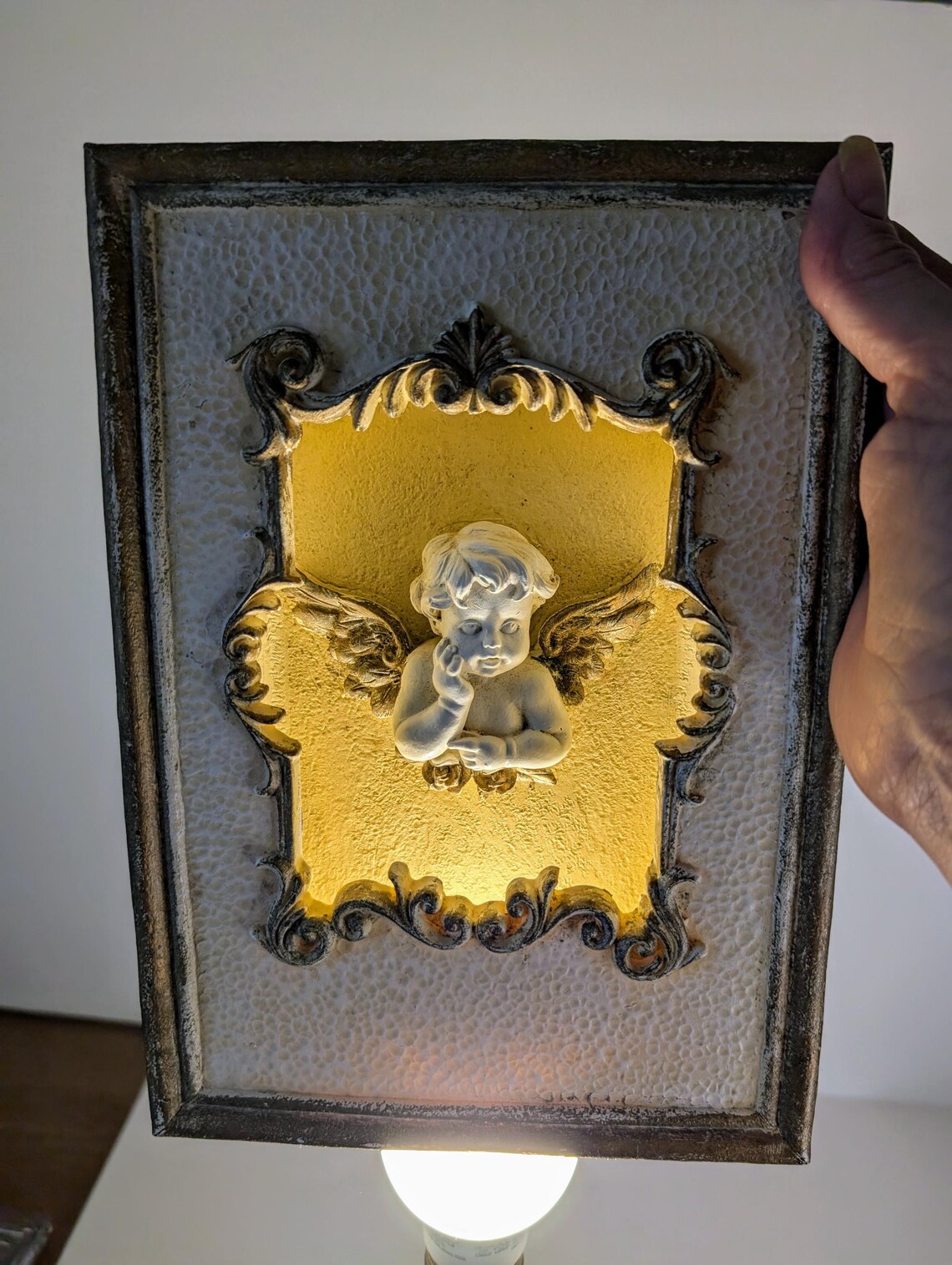 Angel Lighted Shadow Box / Vintage - Etsy