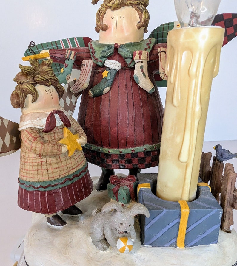 Christmas Angles With Lighted Candle / by Crazy Mountain - Etsy