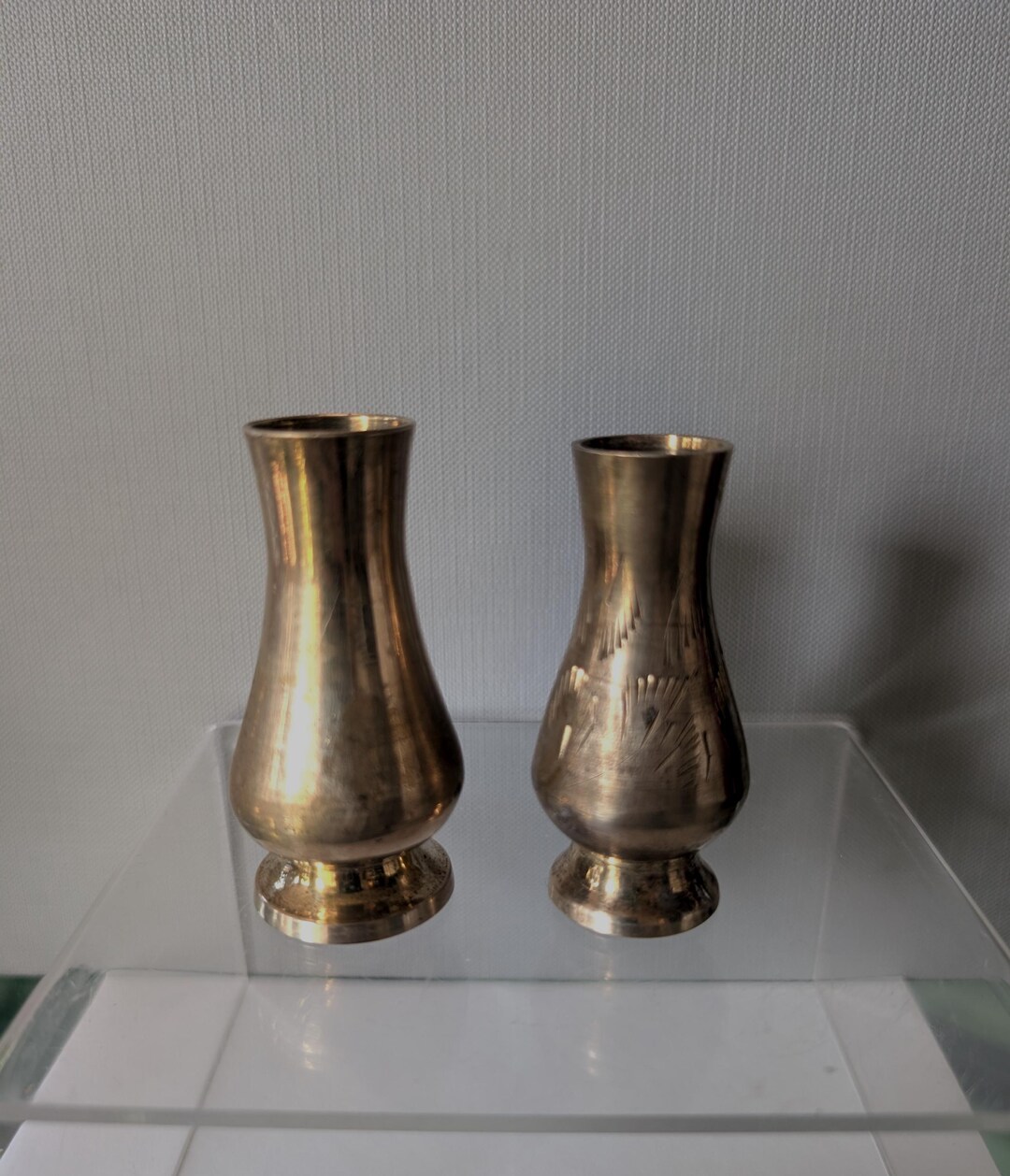 Brass Small Vases / Set of 2 - Etsy